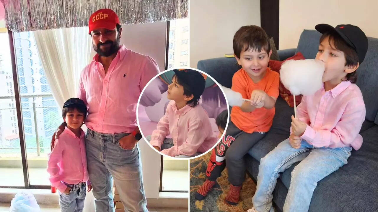 Taimur Ali Khan Birthday: पटौदी पैलेस में चल रही है जश्न की तैयारी, सैफ संग ट्विनिंग कर क्यूट ...