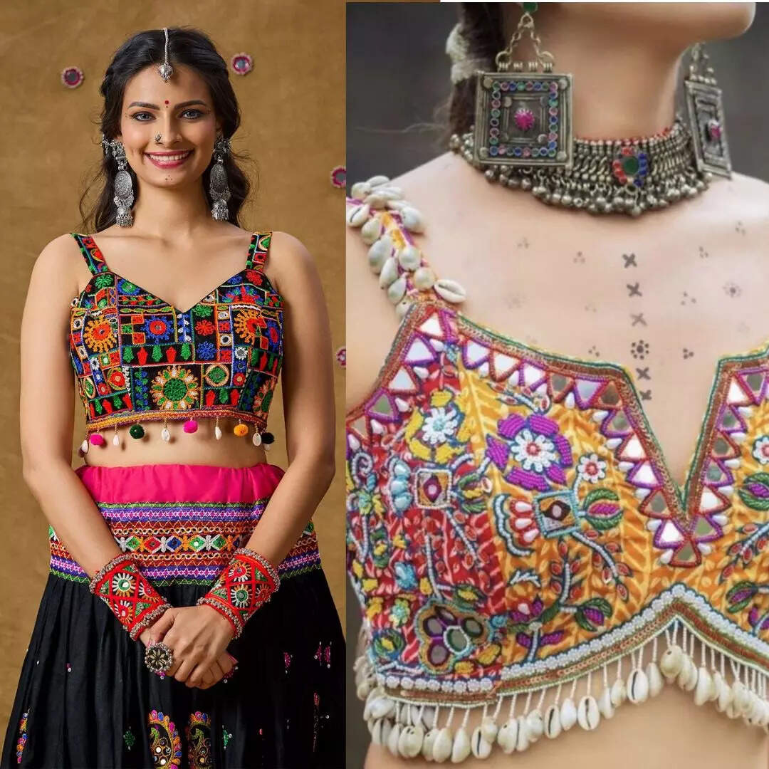 Blouse Designs For Garba Night: मिरर वर्क से बैकलेस चोली तक.. गरबा नाइट ...