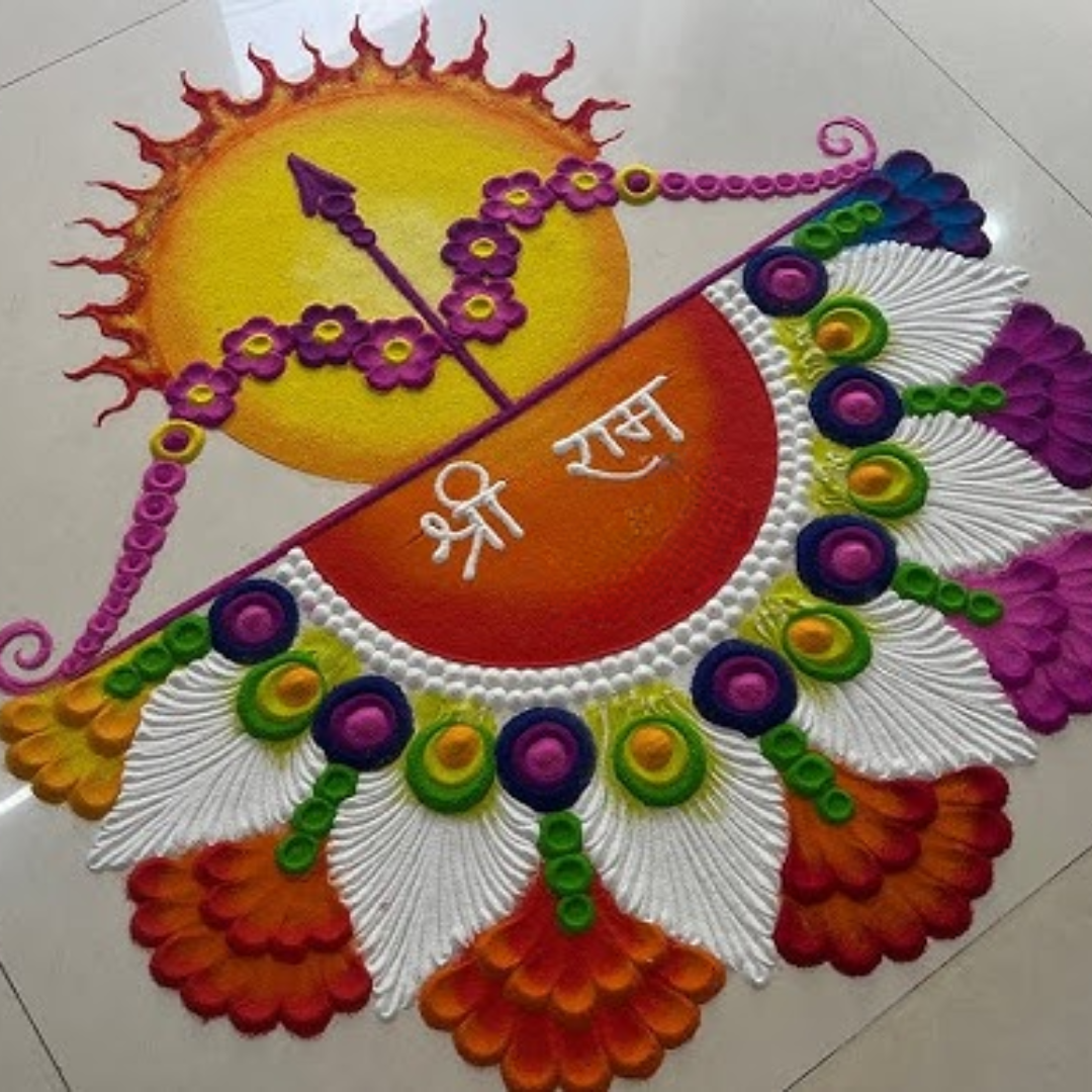 Ram Mandir Ayodhya Rangoli Design: राम आएंगे तो अंगना सजाउंगी, राम ...