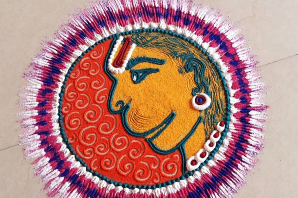 Rangoli for Hanuman Jayanti: Hanuman Jayanti Rangoli, Happy Hanuman ...
