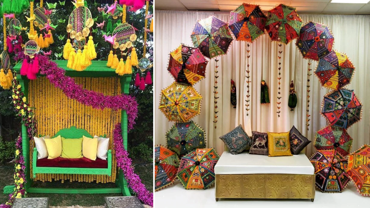 Teej decoration ideas latest simple kite flower swing home decor ideas ...