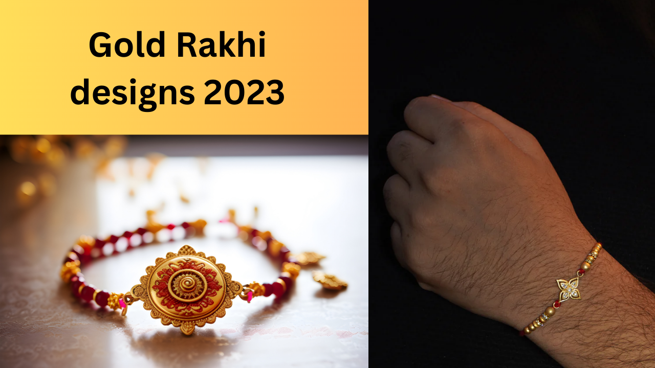 Gold rakhi designs for raksha bandhan 2023 golden bracelet rakhi band ...