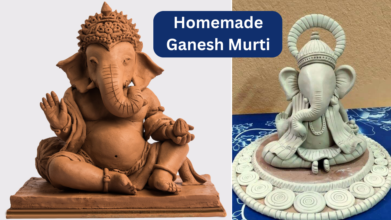 Homemade ganesh murti ganpati decoration ideas ecofriendly bappa how to ...