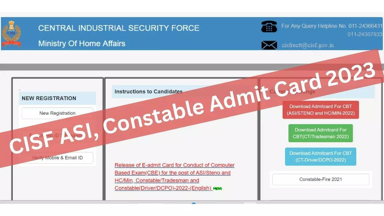 CISF Aadmit Card 2023 released at cisfrectt.cisf.gov.in Check Here CISF ...