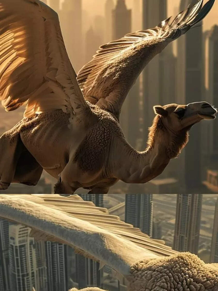 दुबई के आसमान में उड़ते दिखे ऊंट, जिसने देखा उड़ गए होश Weird ...