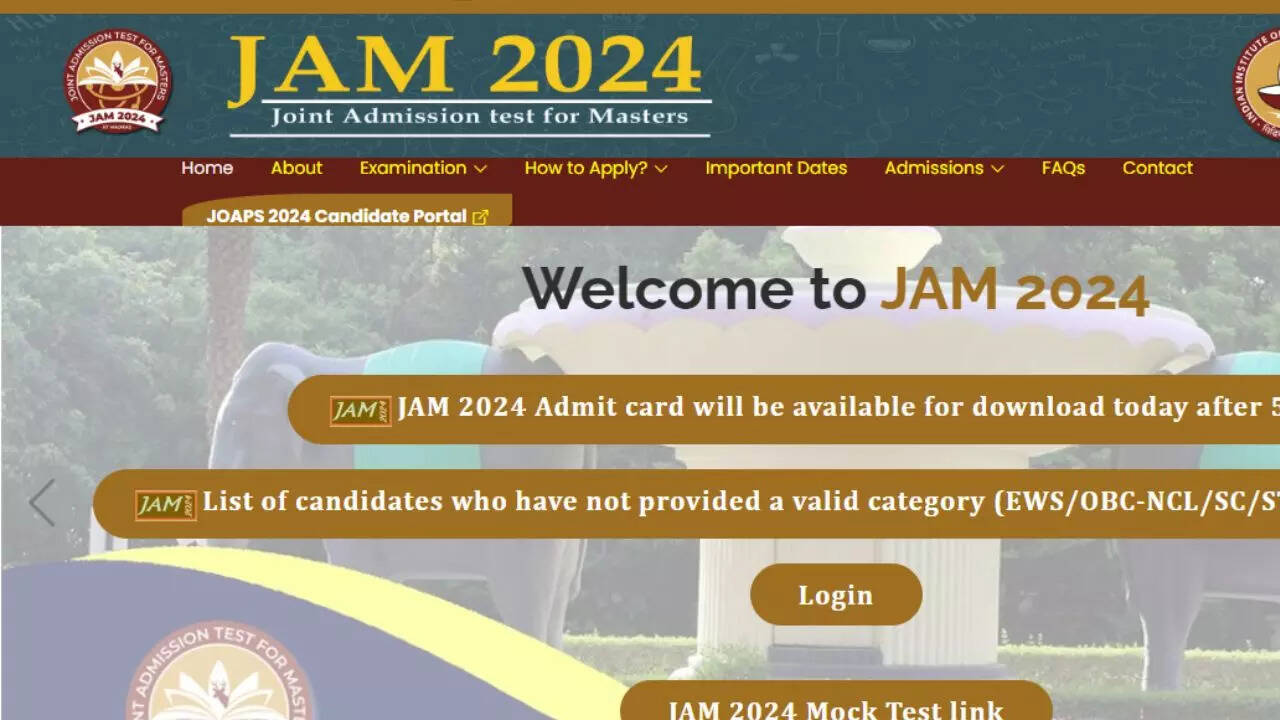 IIT JAM Admit Card 2024 Release Date An Time Download jam.iit.ac.in ...