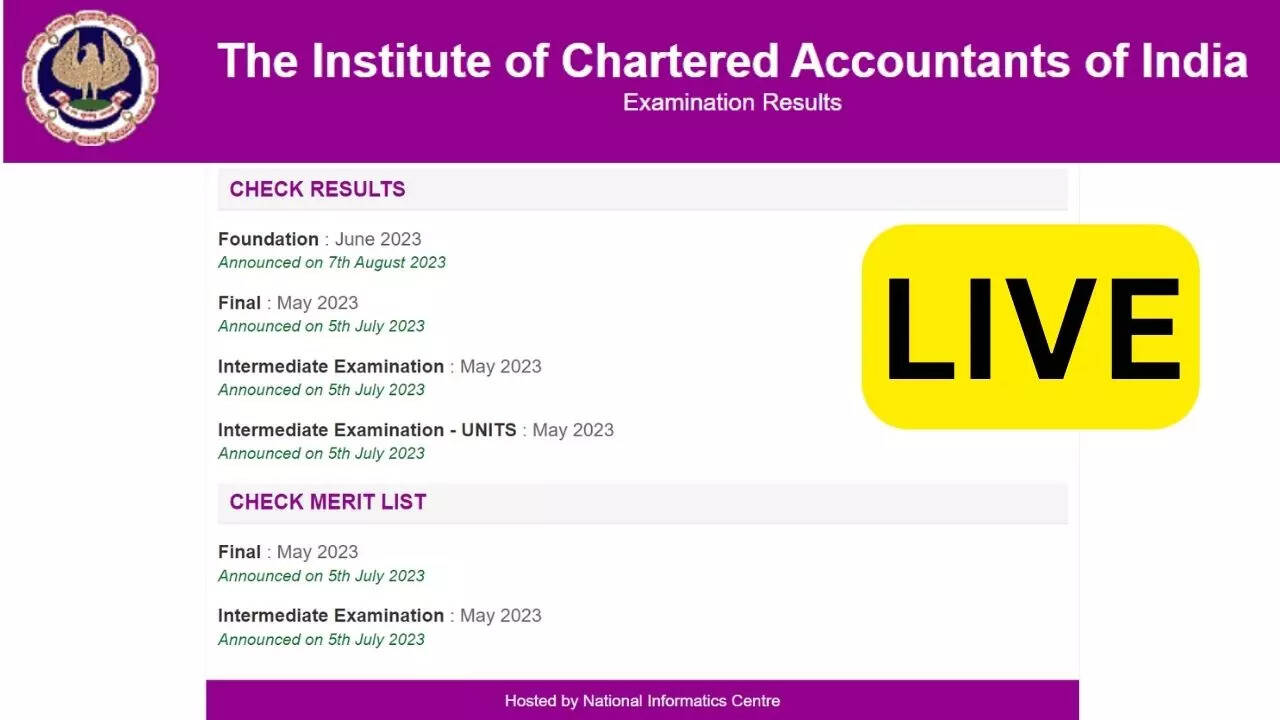 Live Result- icai.nic.in, ICAI CA November Result 2023 check icaiexam ...
