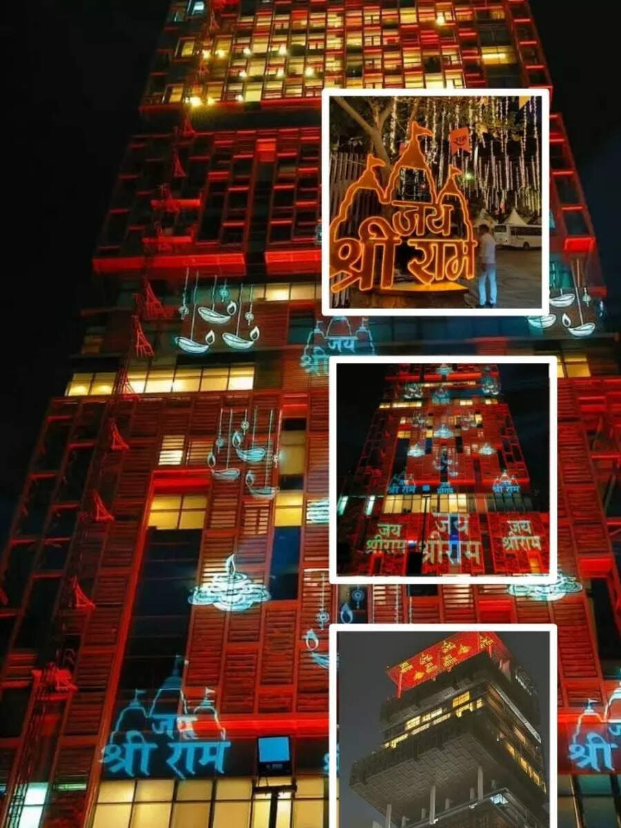 Mukesh Ambani House Antilia Decorated Before Ram Mandir Pran Pratishtha ...