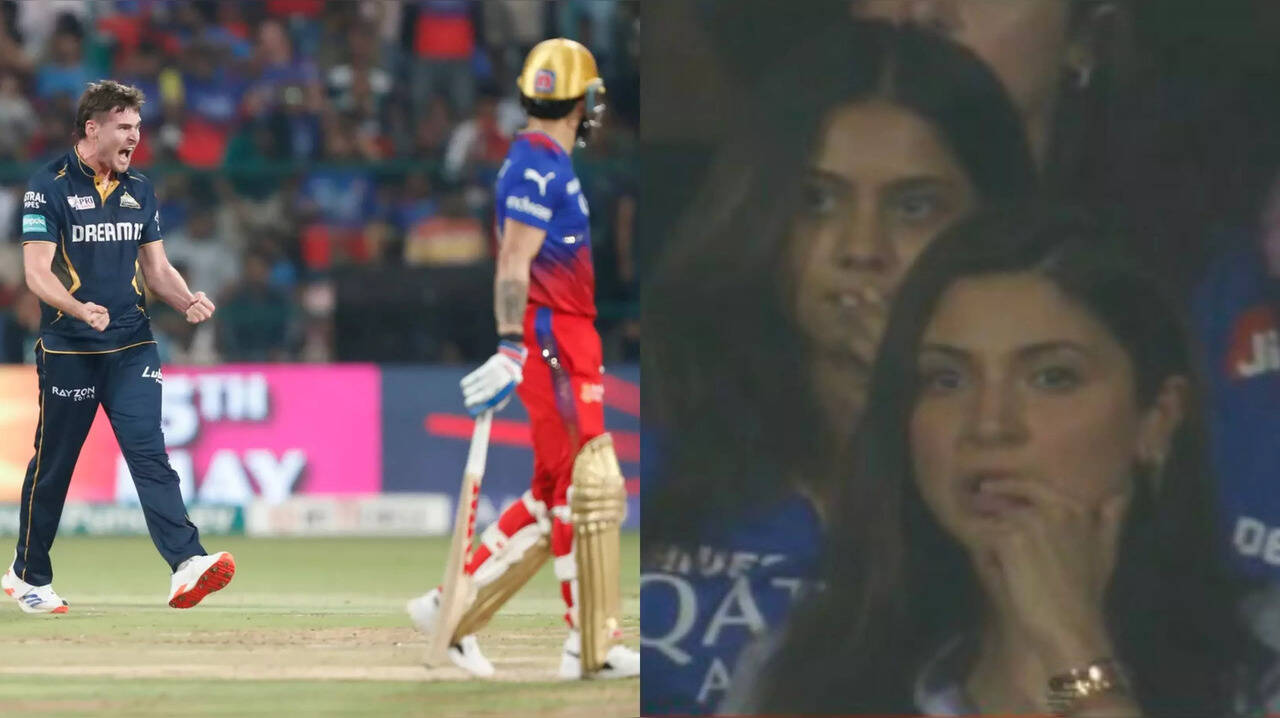 Anushka Sharma Stunned after Virat Kohli got out against Superb Delivery noor ahmad | Times Now ...