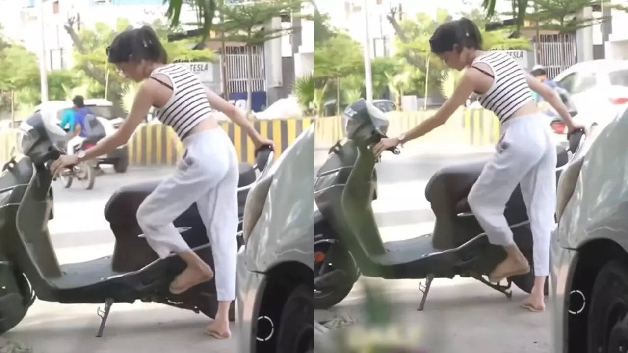 funniest scooty girl video goes viral on social media | Times Now Navbharat