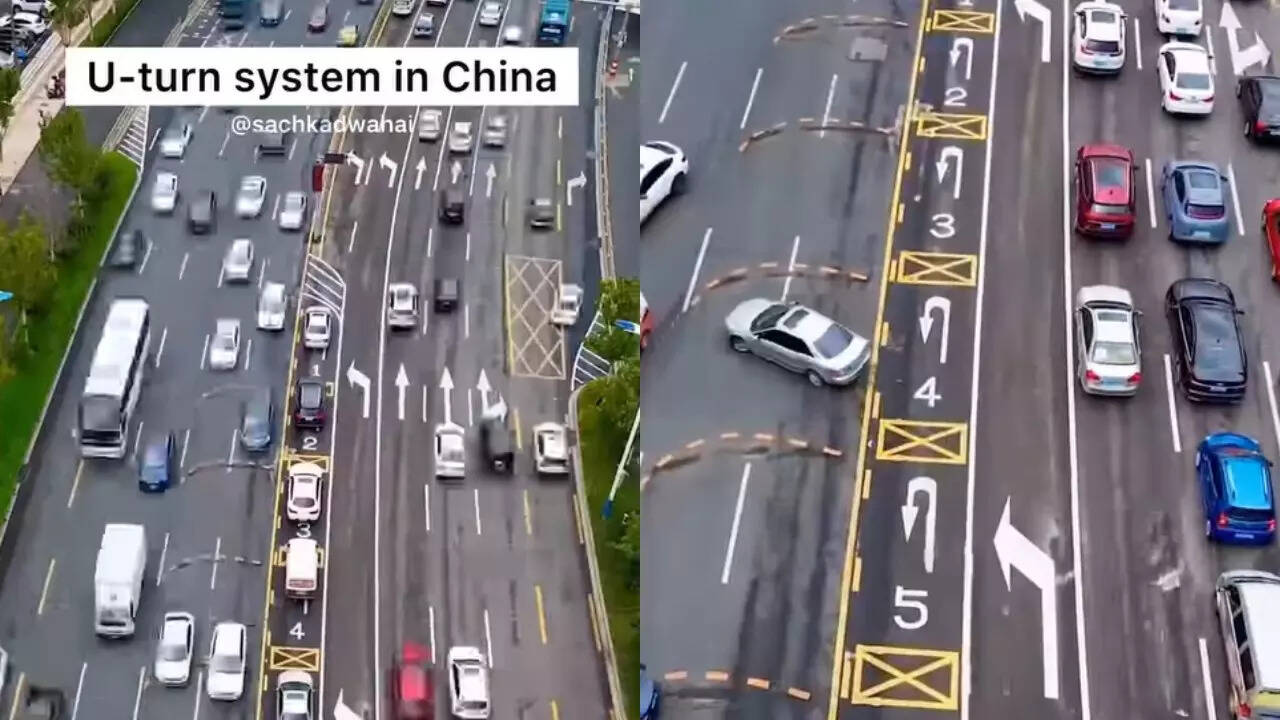 how u-turn system works on china's roads watch this amazing video | Times Now Navbharat