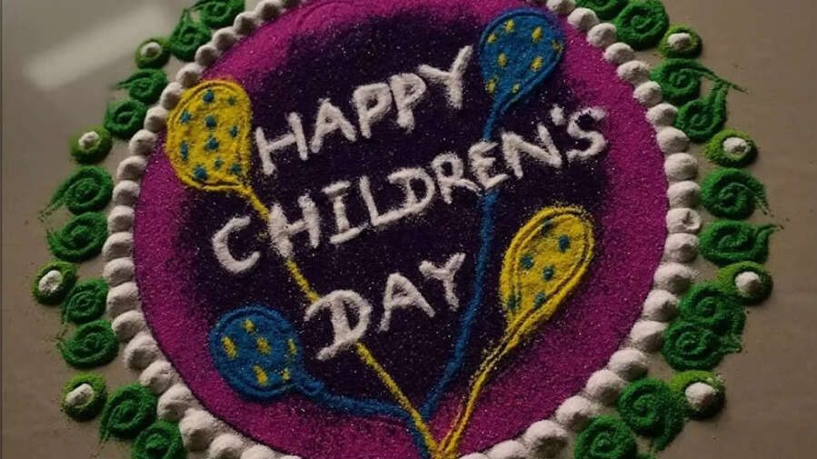 Children's Day 2024 Rangoli Designs (बाल दिवस की रंगोली फोटो): Happy ...