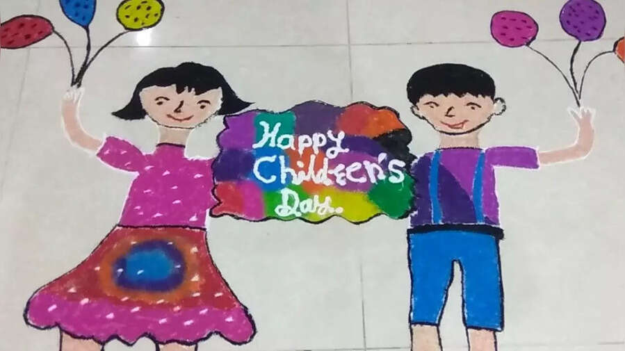 Children's Day 2024 Rangoli Designs (बाल दिवस की रंगोली फोटो): Happy ...