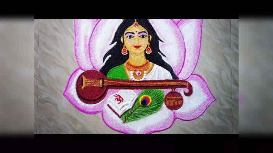 Basant Panchami 2025, Simple Rangoli Design: बसंत पंचमी की सुबह मां ...