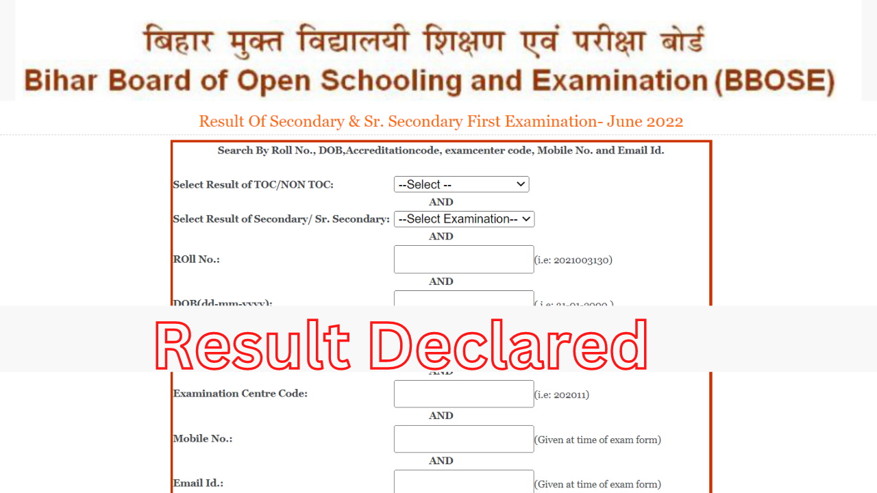 Bihar BBOSE 10th 12th June Result 2022 Declared on www.bbose.org: Bihar ...